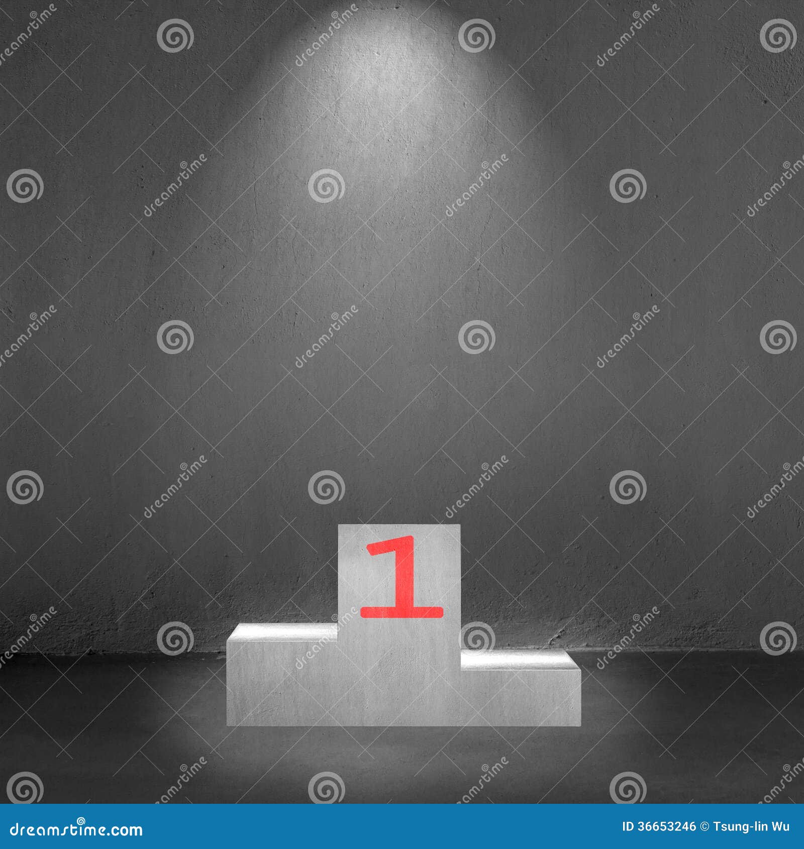 Concrete Podium with Number 1 on it and Spot Light Stock Photo - Image ...