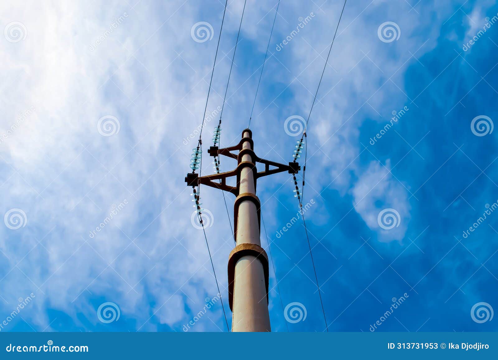 Concrete Pole for Electricity Transmission Stock Image - Image of metal ...