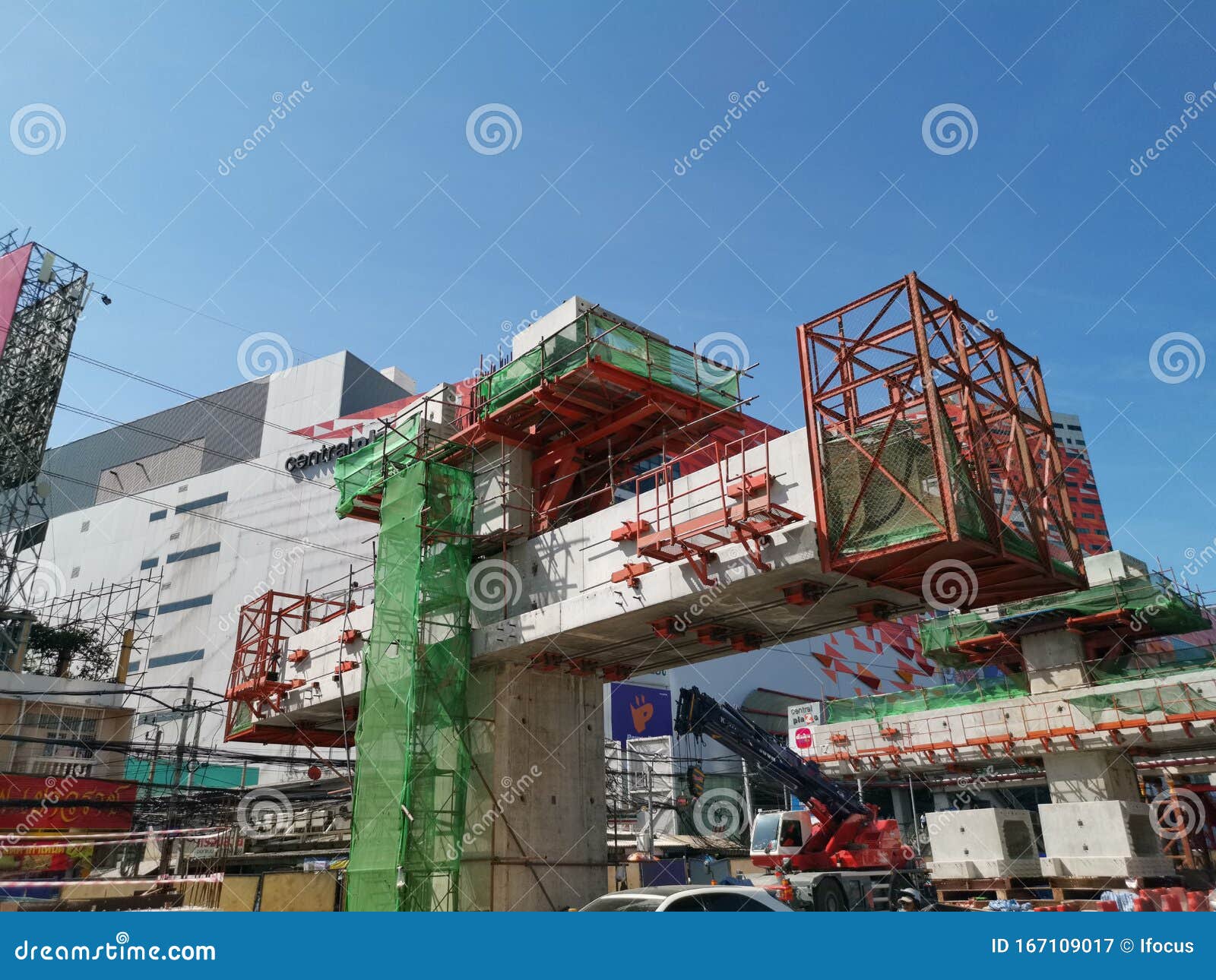 Concrete Pole of an Elevated Transportation System Editorial ...