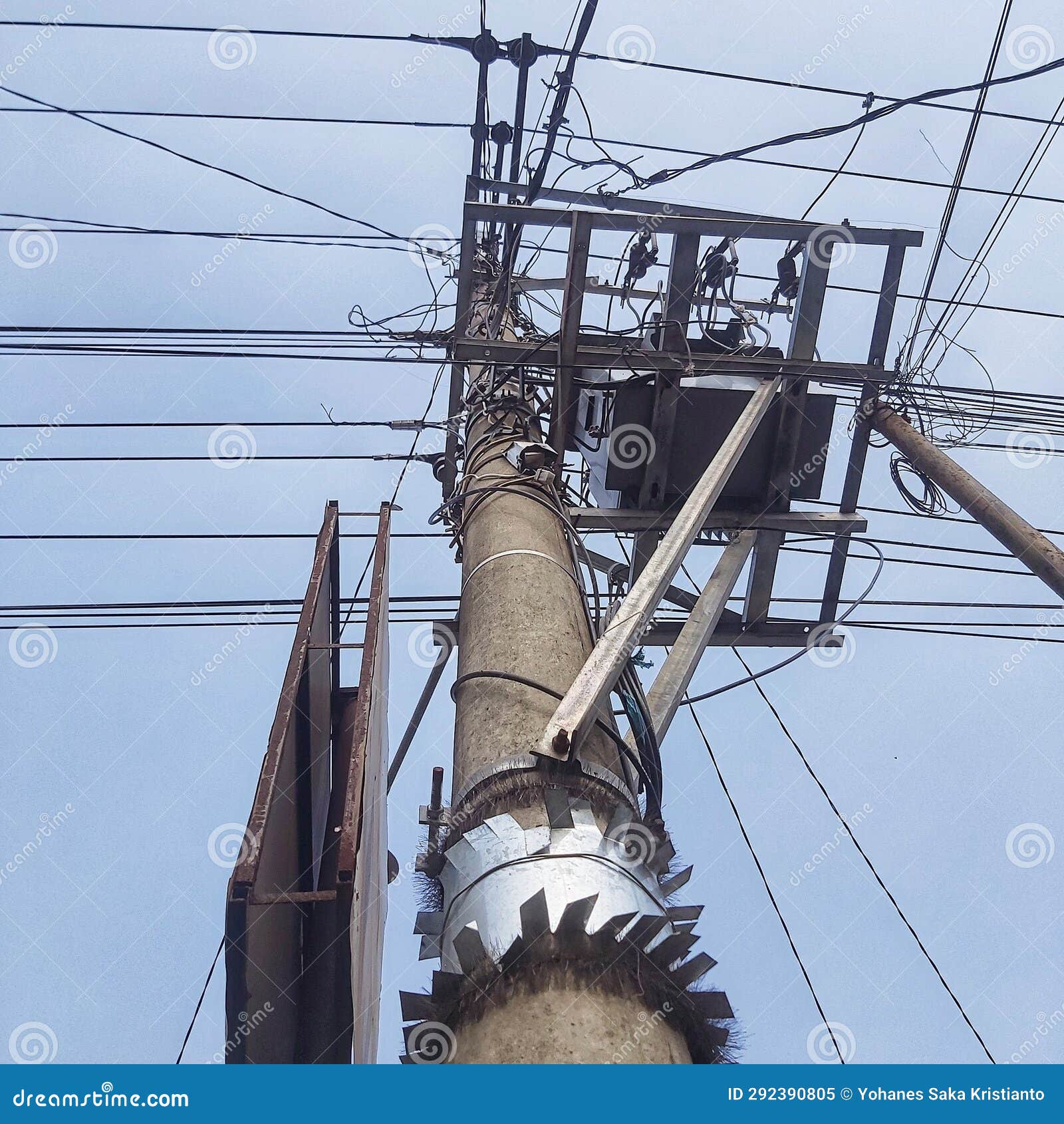 Concrete Pole for Power Line Wire Stock Image - Image of wind, pole ...