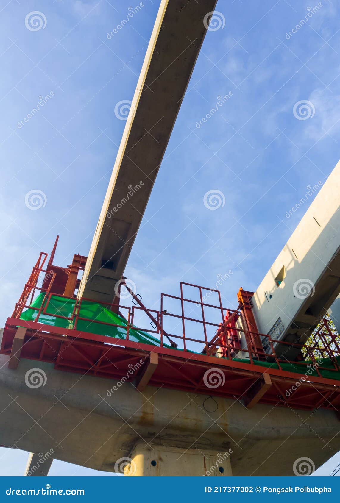 The Concrete Pole with the Runway Beam of the Monorail Project Stock ...