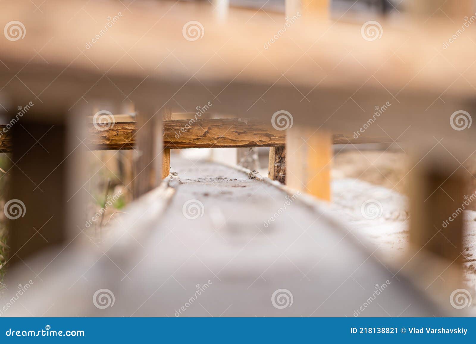 Concrete Poured Curb Formed by Timber Formwork Stock Image - Image of ...