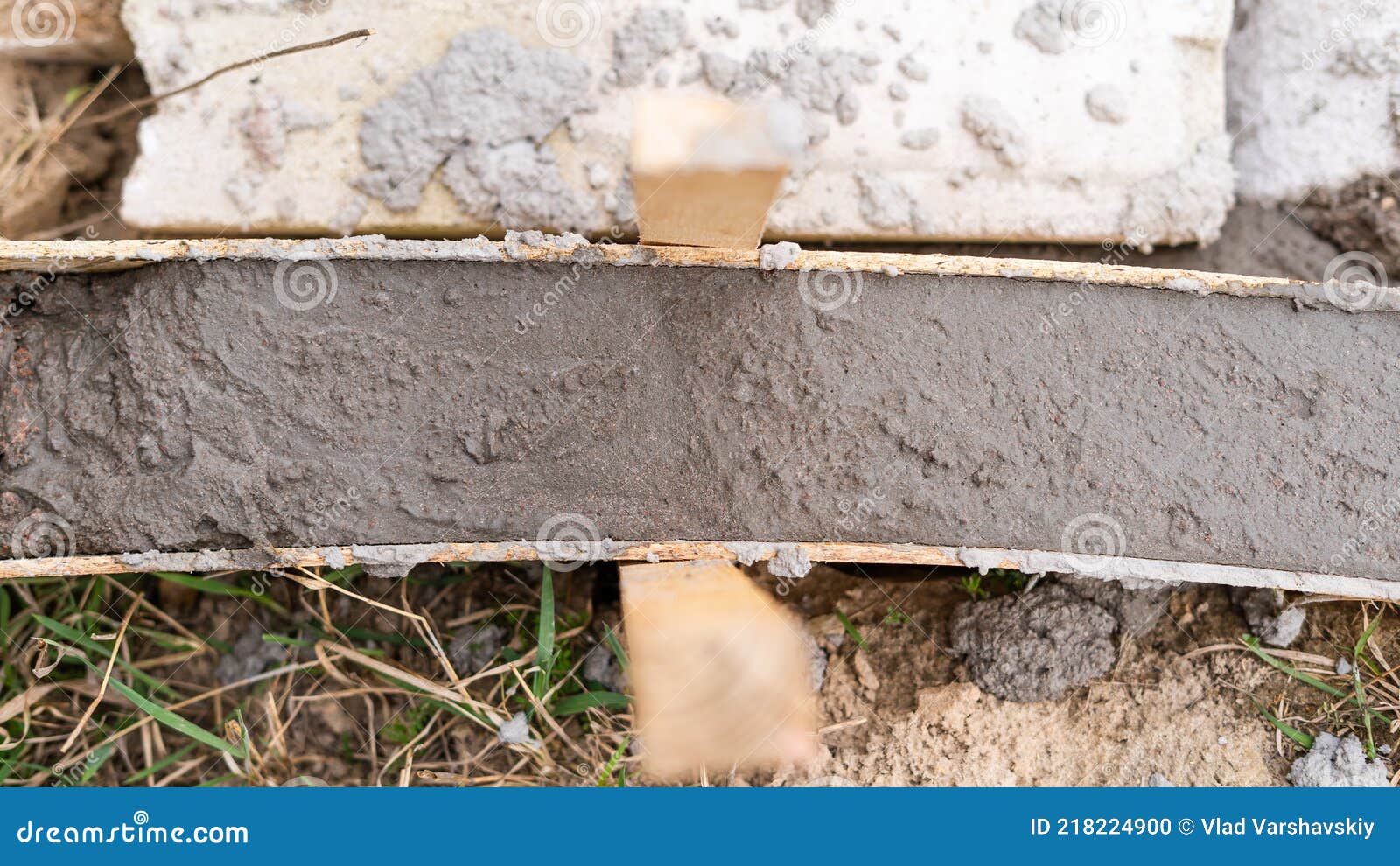 Concrete Poured Curb Formed by Timber Formwork Stock Photo - Image of ...