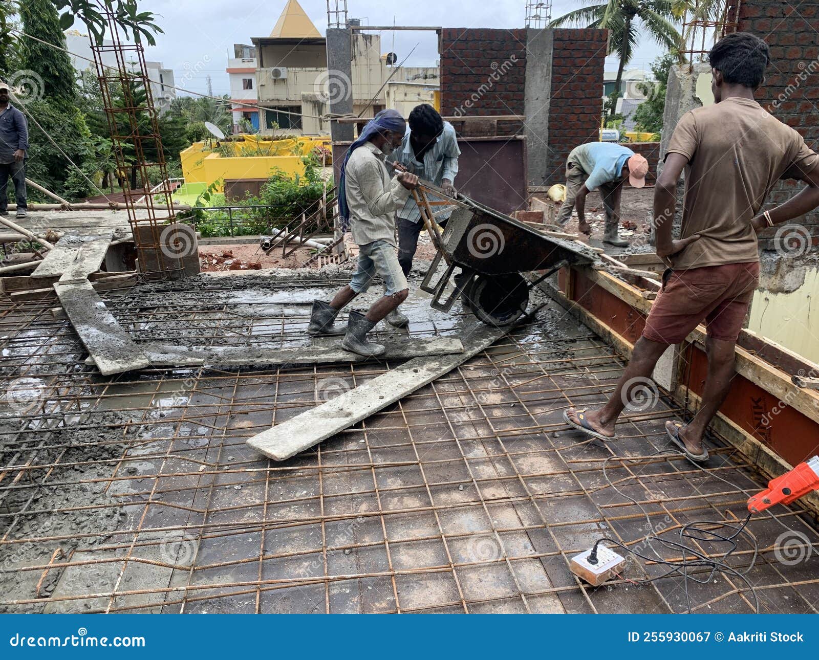 Concrete Pouring During Commercial Concreting Floors Of Buildings In