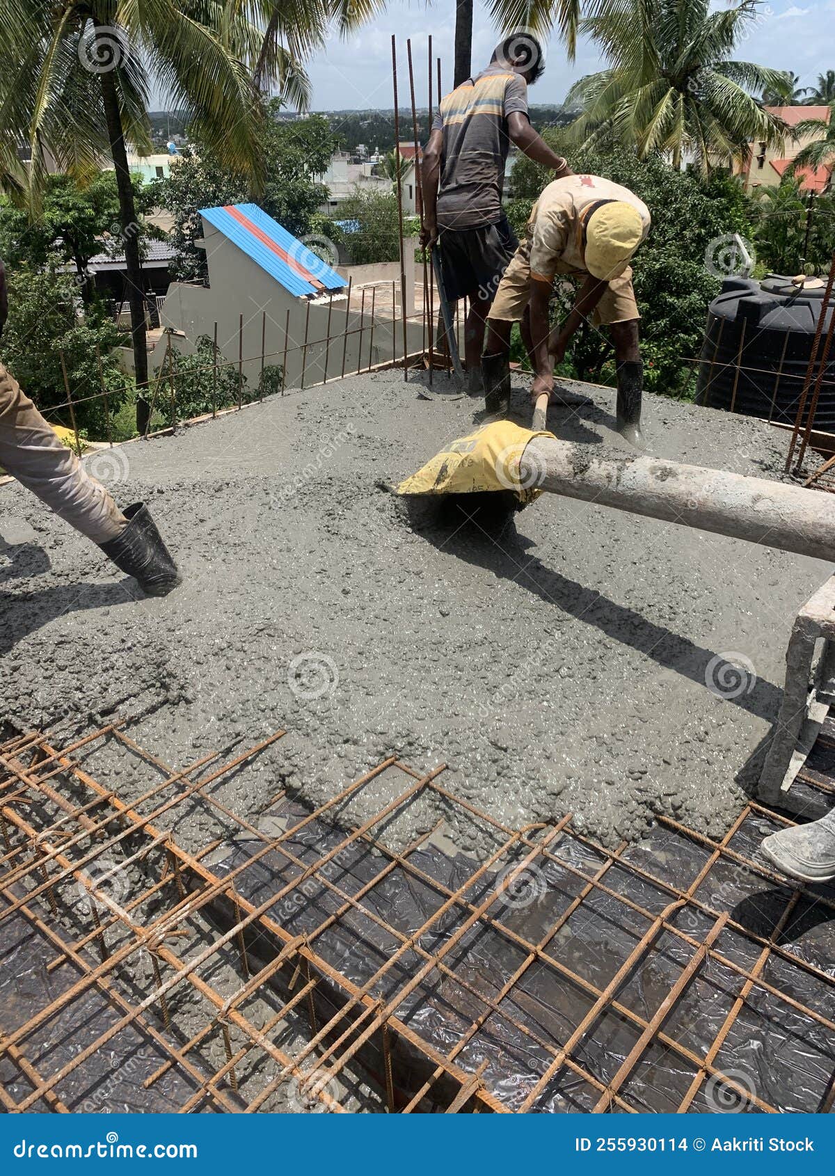 Concrete Pouring During Commercial Concreting Floors Of Buildings In