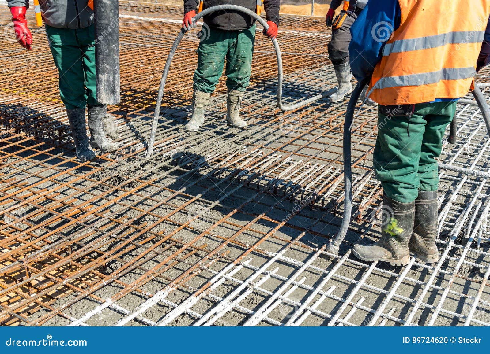 Concrete Pouring on the Construction Site Stock Photo - Image of jobs ...