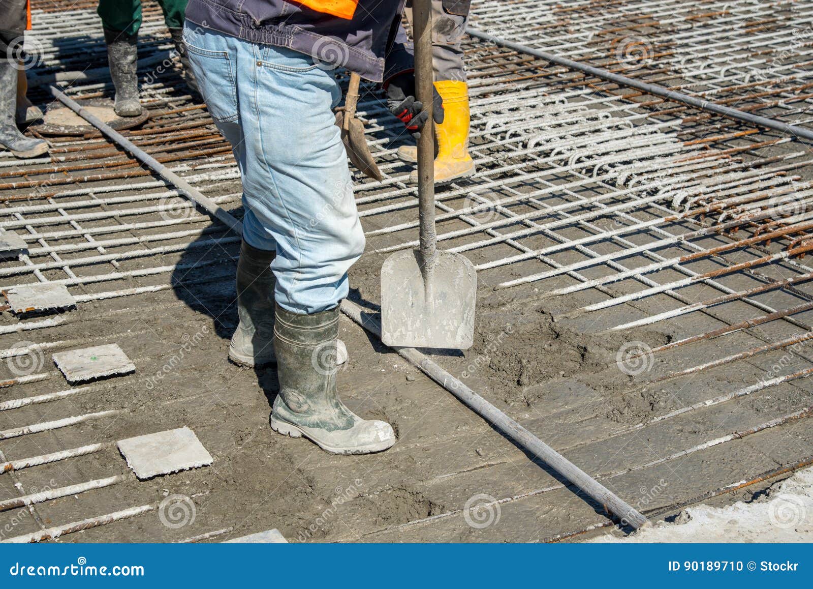 Concrete Pouring on the Construction Site Stock Photo - Image of pave ...