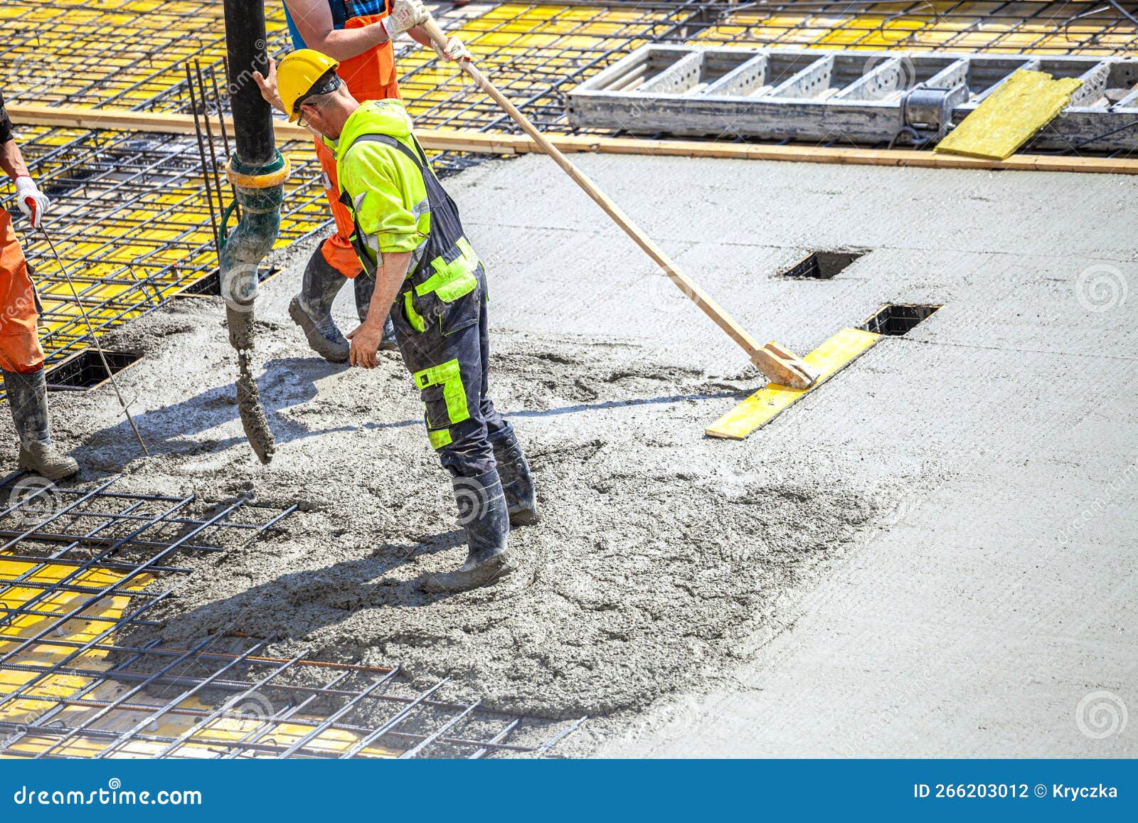 Concrete Pouring on the Construction Site. Stock Photo - Image of ...