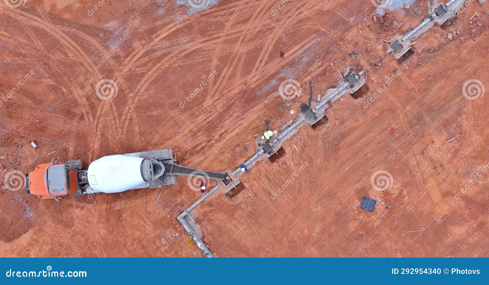 Concrete Pouring of Foundation Columns for the Building Stock Footage ...