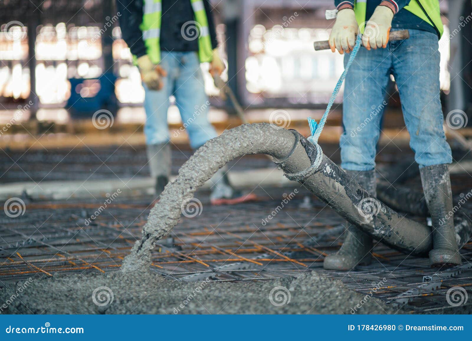 Concrete Pouring Interior Concrete Floor Stock Photo - Image of ...