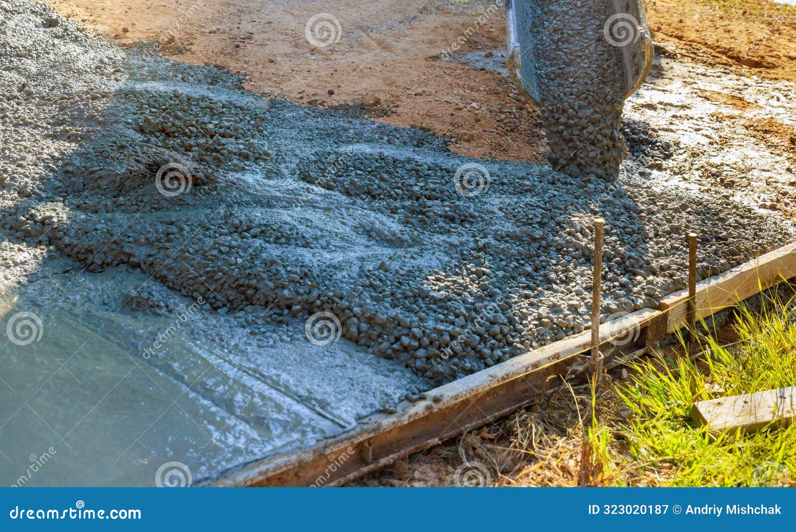 Concrete Pouring for Preparation of a Parking Lot Stock Image - Image ...