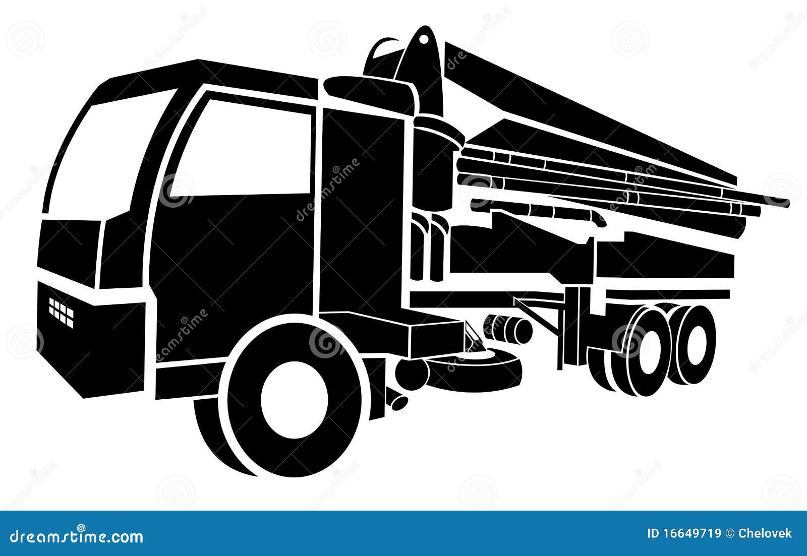 Concrete pump stock vector. Illustration of silhouette - 16649719