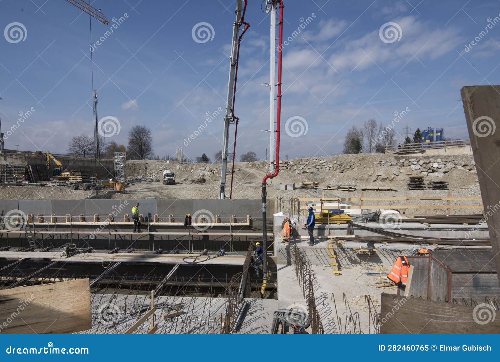 Concrete Pump for Transferring Liquid Concrete by Pumping Stock Image ...