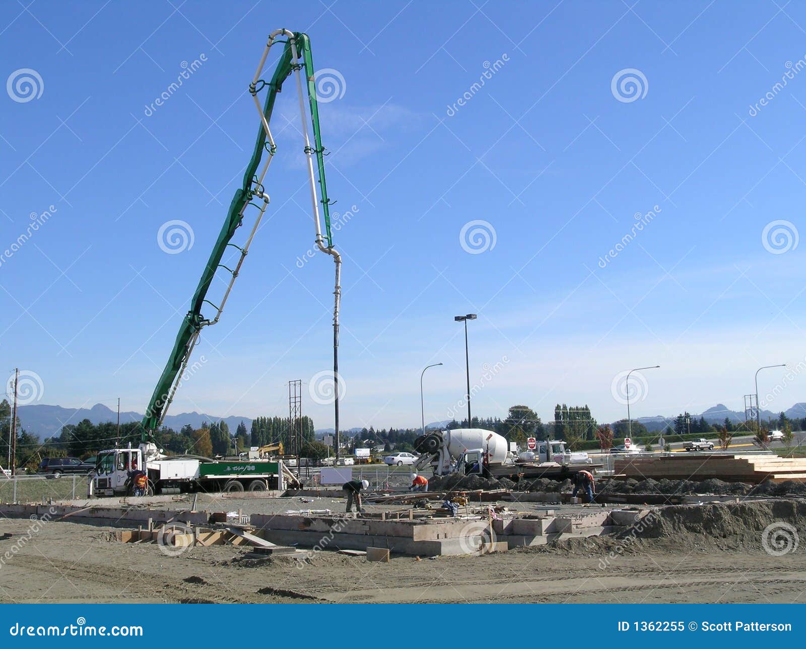 Concrete Pump Truck stock image. Image of workers, developement - 1362255