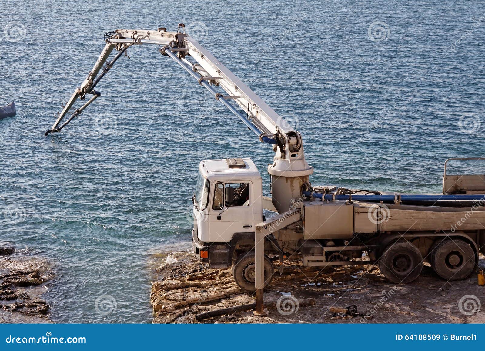 Concrete pumping line stock image. Image of process, repairman - 64108509