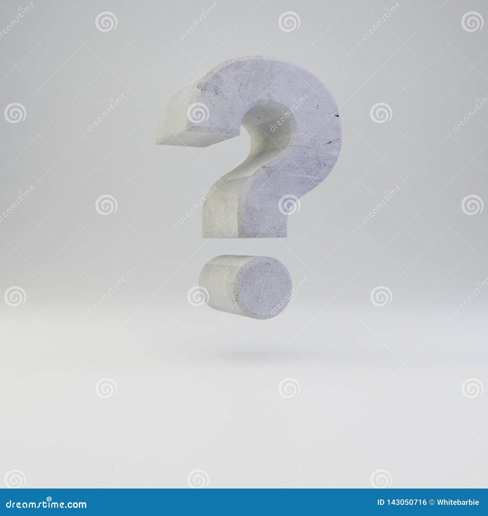 Concrete Question Mark Symbol with Plaster Texture Isolated on White ...
