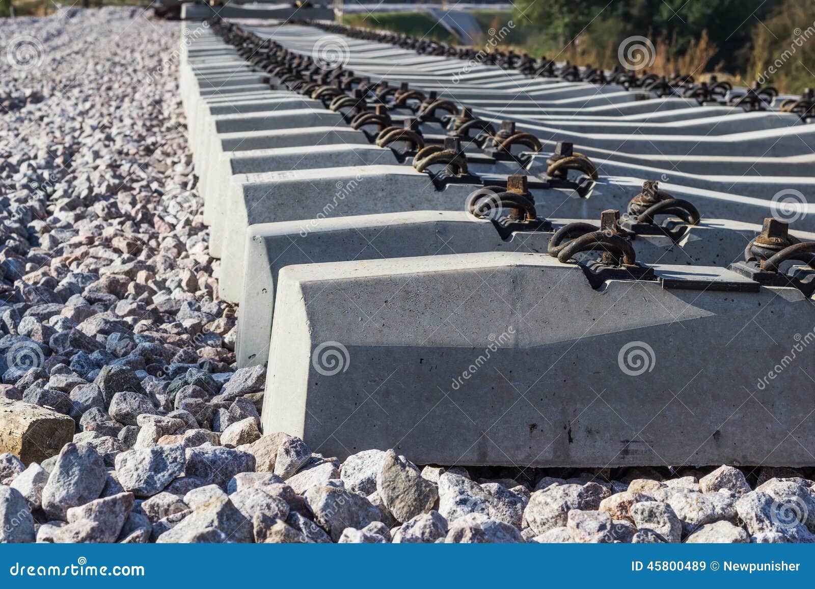 Stack Concrete Railway Sleepers Near Railroad Stock Photos - Free ...