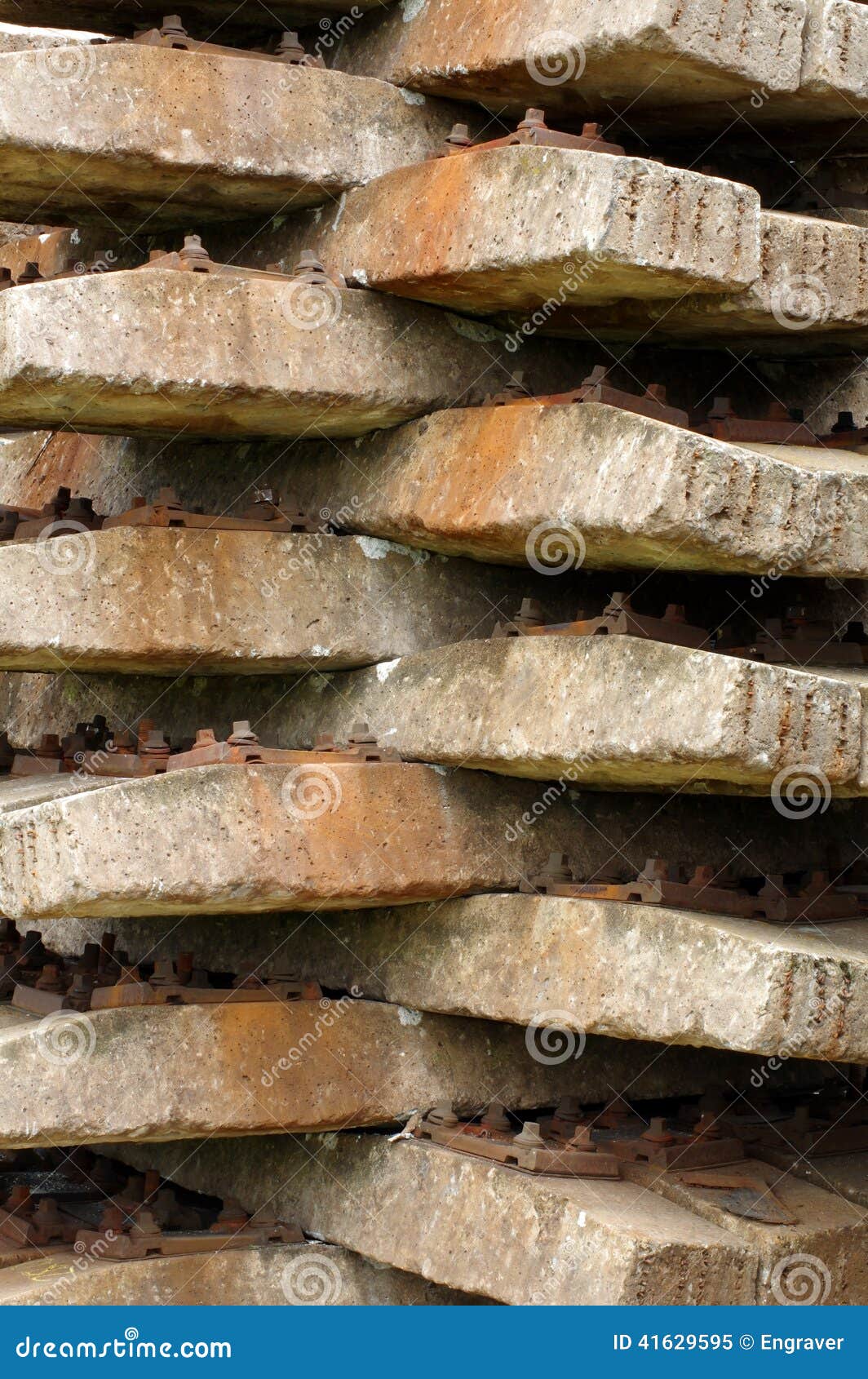 Concrete railway sleepers stock image. Image of objects - 41629595