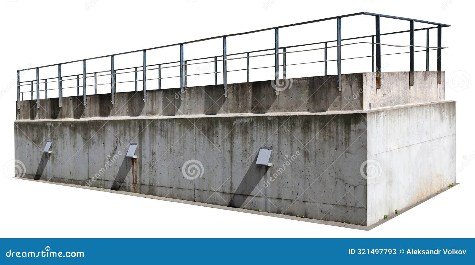 Concrete Ramp with Metal Railings Isolated Stock Image - Image of ...