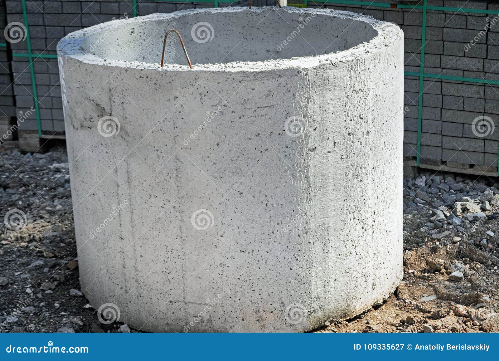 Concrete ring close-up stock image. Image of drainage - 109335627