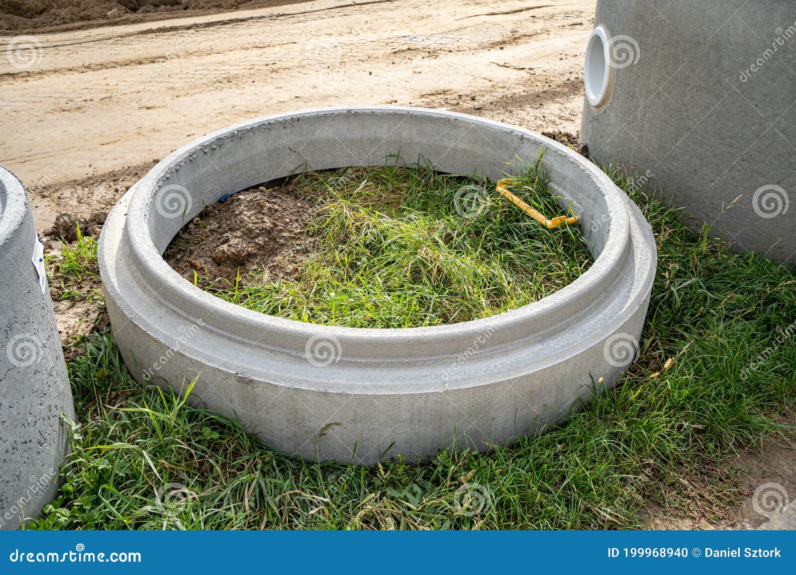 Concrete Ring Used for Road Construction Stock Photo - Image of stepped ...