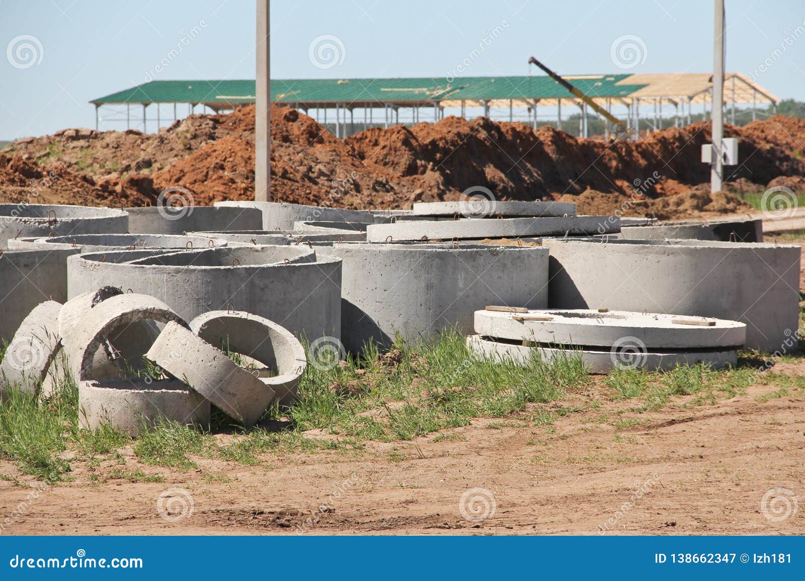 Sewerage Construction. The Hatch On A Pit For A Septic Tank. Stock ...