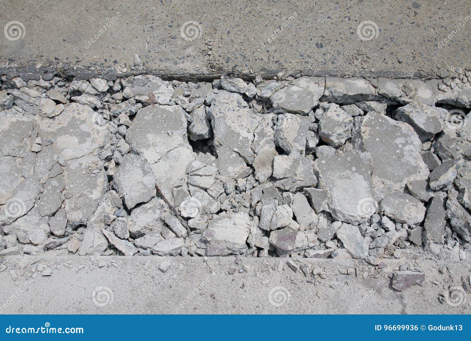 Concrete road broken stock photo. Image of concrete, broken - 96699936