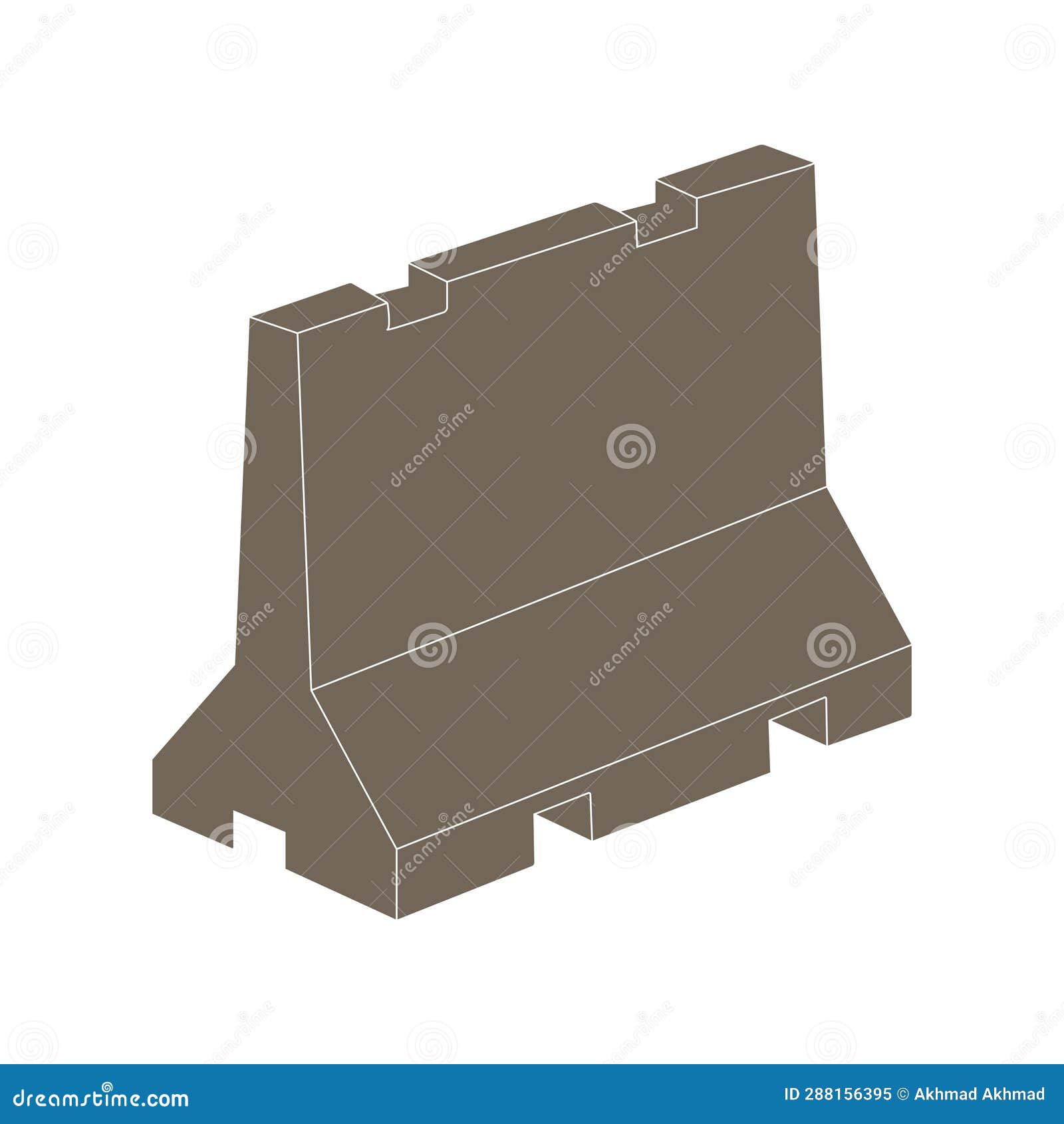 Concrete road divider icon stock vector. Illustration of grey - 288156395