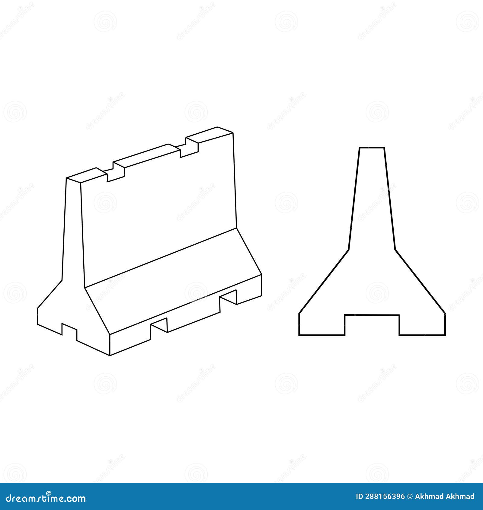 Concrete road divider icon stock vector. Illustration of cement - 288156396