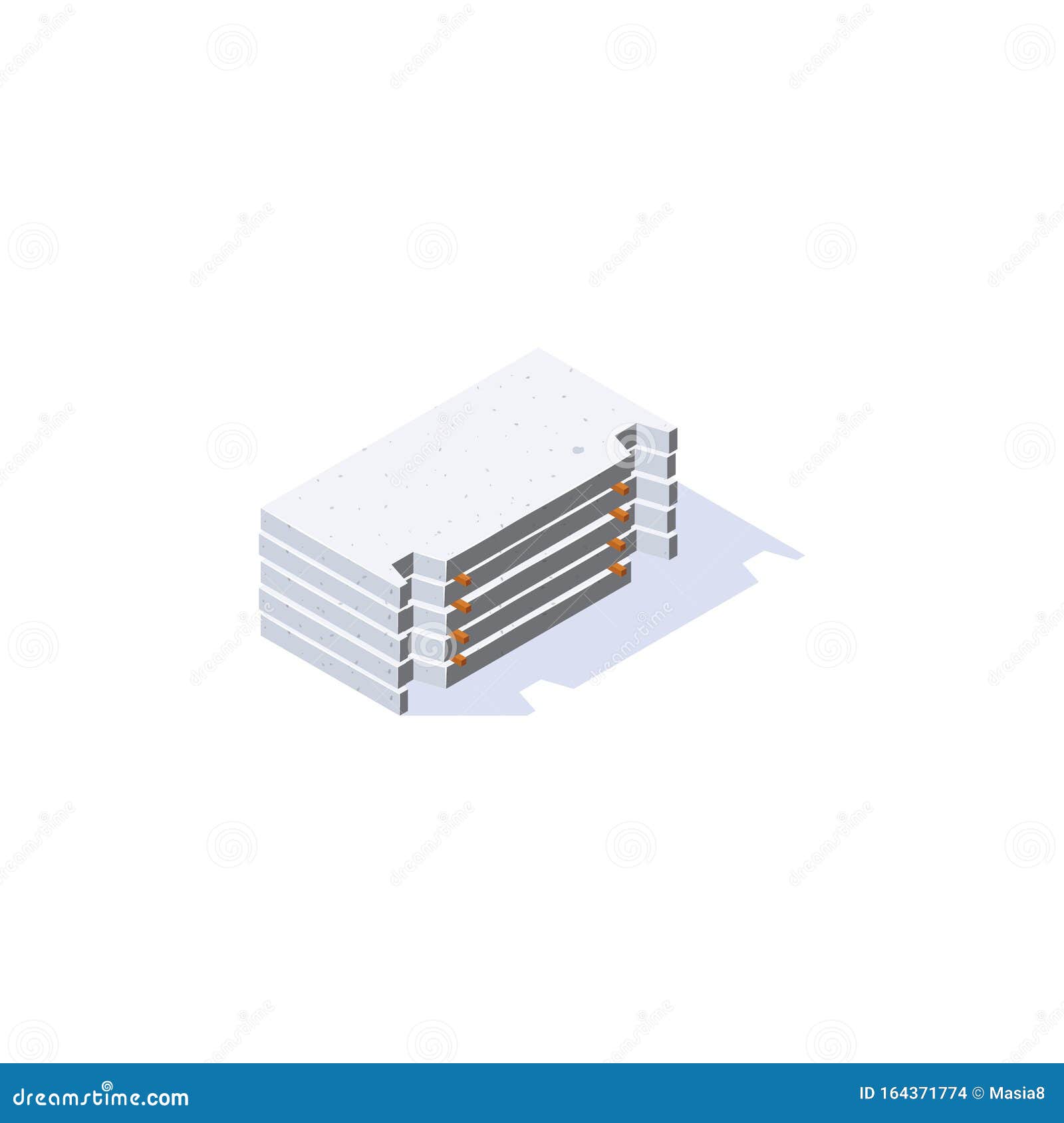 Stack Of Precast Reinforced Concrete Slabs Icon Cartoon Vector ...