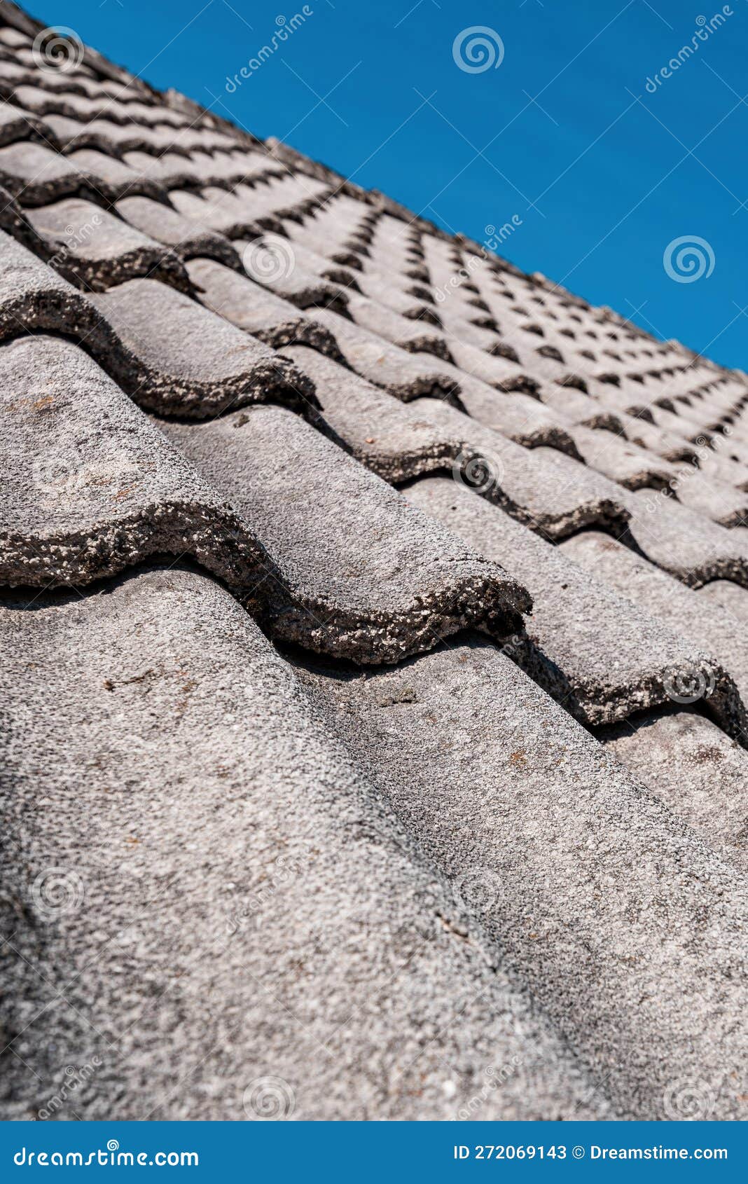 Concrete Roof Tiles with Blue Sky in Background Stock Image - Image of ...