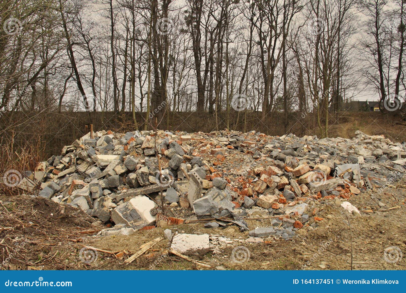 Concrete rubble stock image. Image of demolition, environment - 164137451