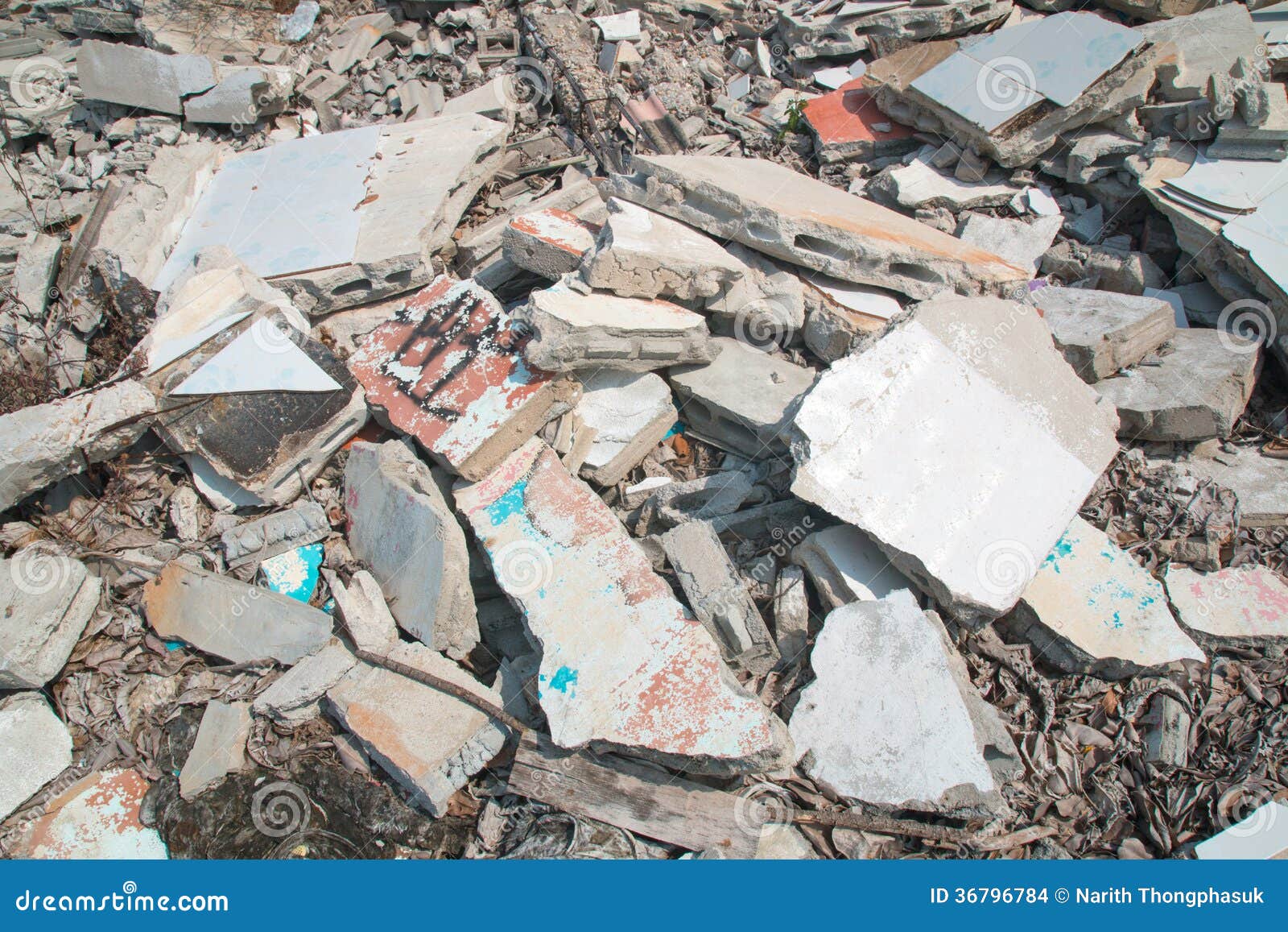 Concrete rubble debris stock photo. Image of texture - 36796784