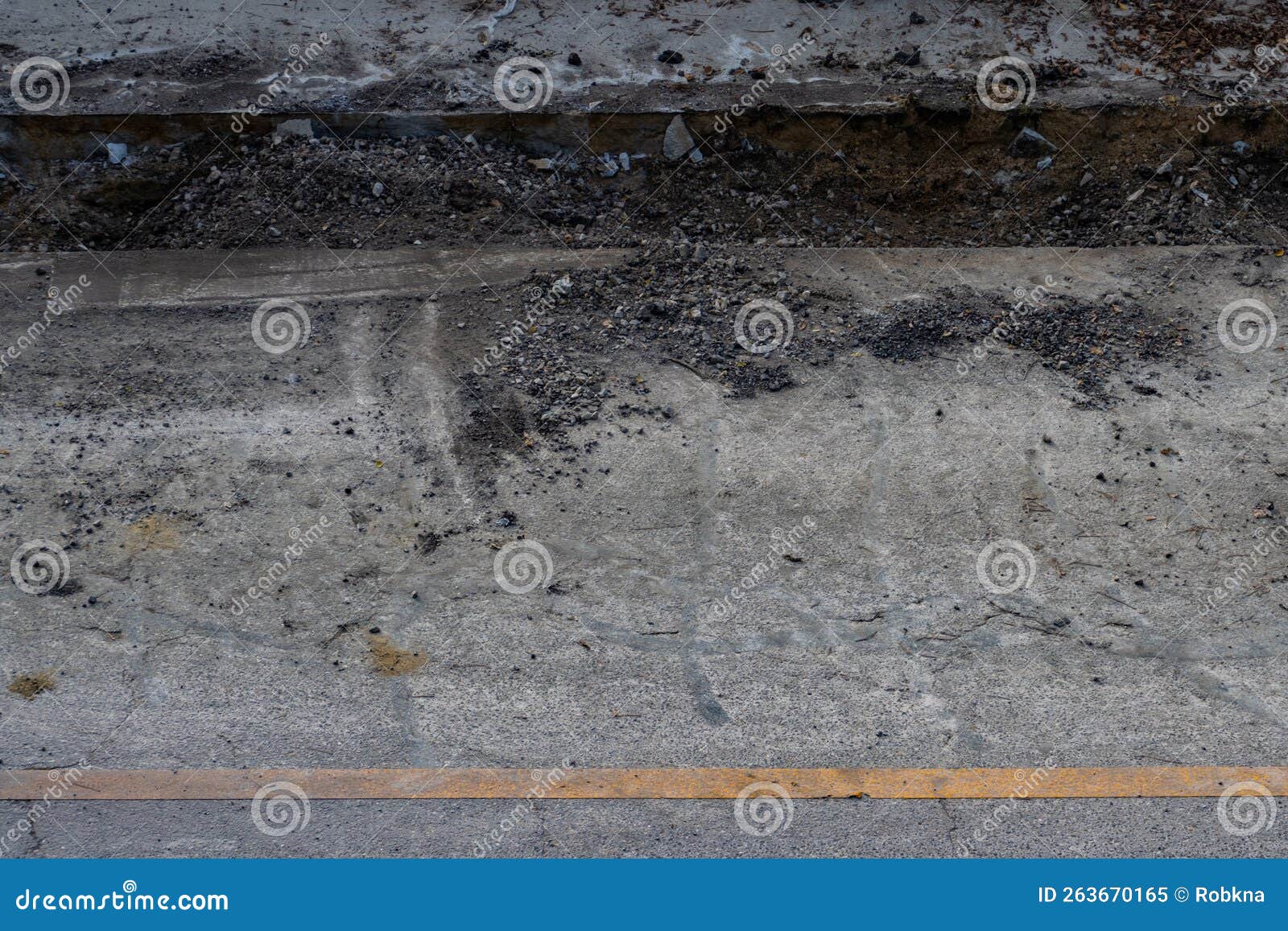 Concrete Rubble in a Ditch on a Construction Site Stock Image - Image ...