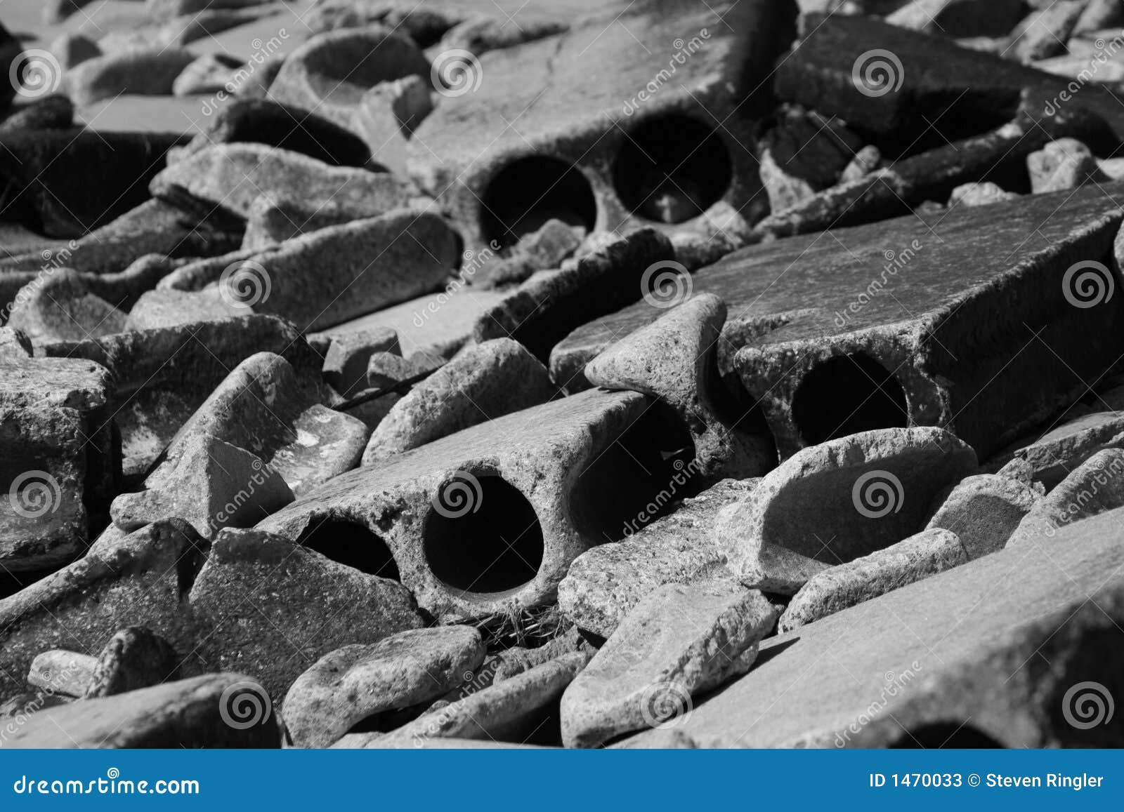 Monochrome Version Concrete Rubble Pile Lines Stock Photos - Free ...