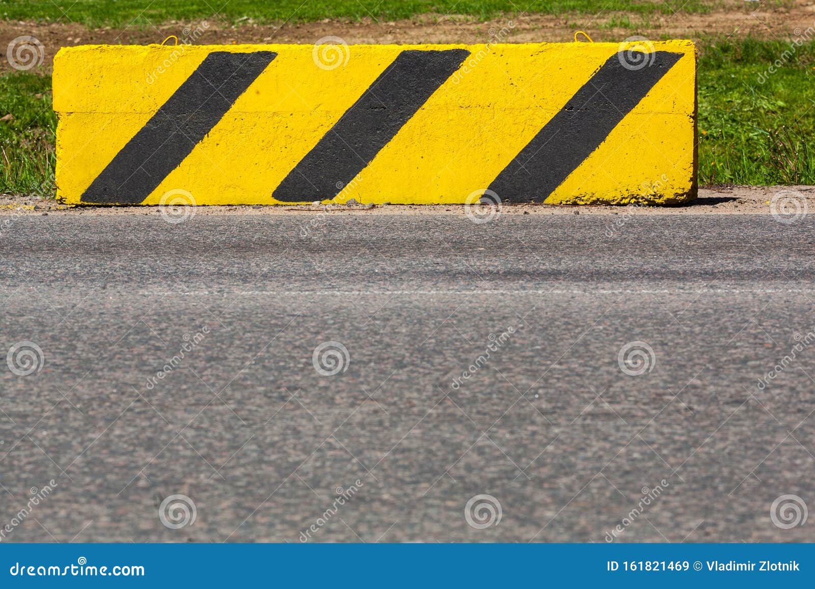 Concrete Safety Block Installed on the Side of the Road Stock Image ...