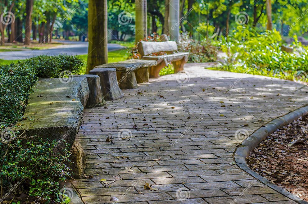 Concrete seating stock image. Image of walk, landscape - 48078107