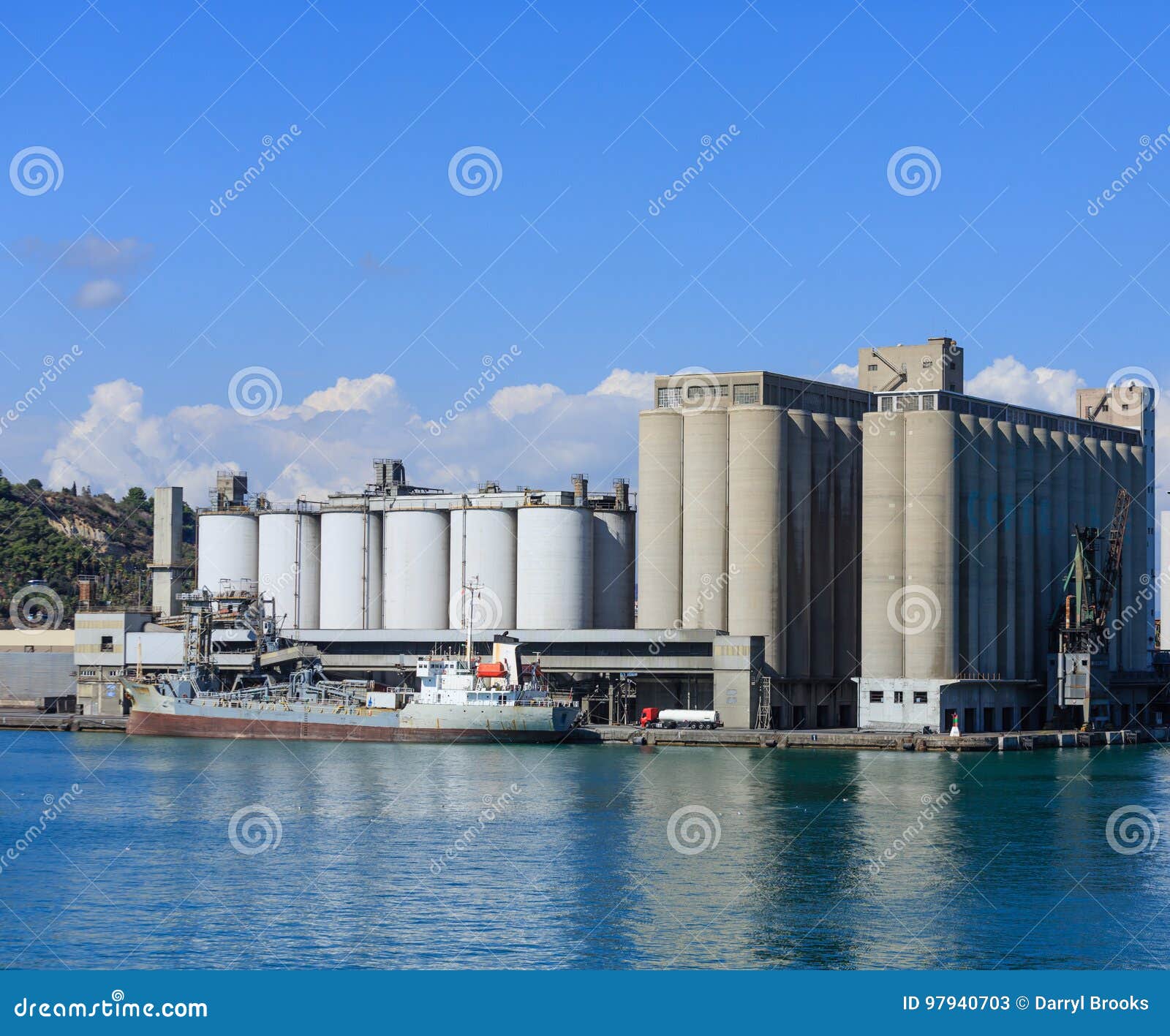 Concrete Shipping Silos stock image. Image of concrete - 97940703