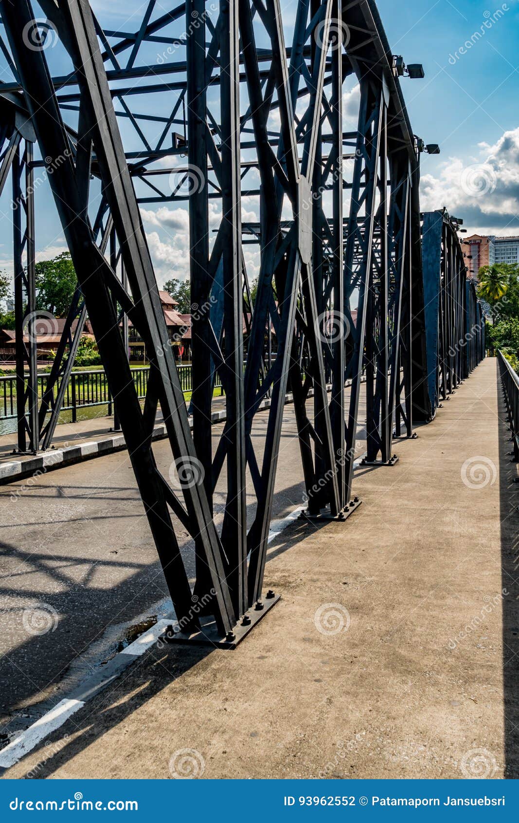Concrete Sidewalk of the Bridge Stock Photo - Image of pathway ...
