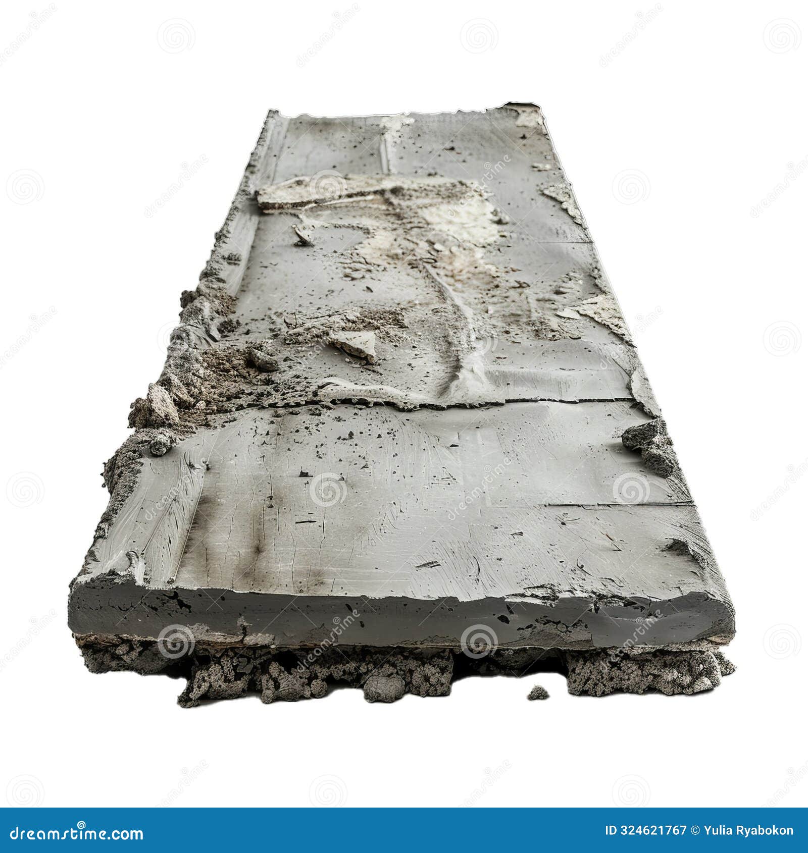 Concrete Slab with Construction Debris Isolated on Transparent Stock ...