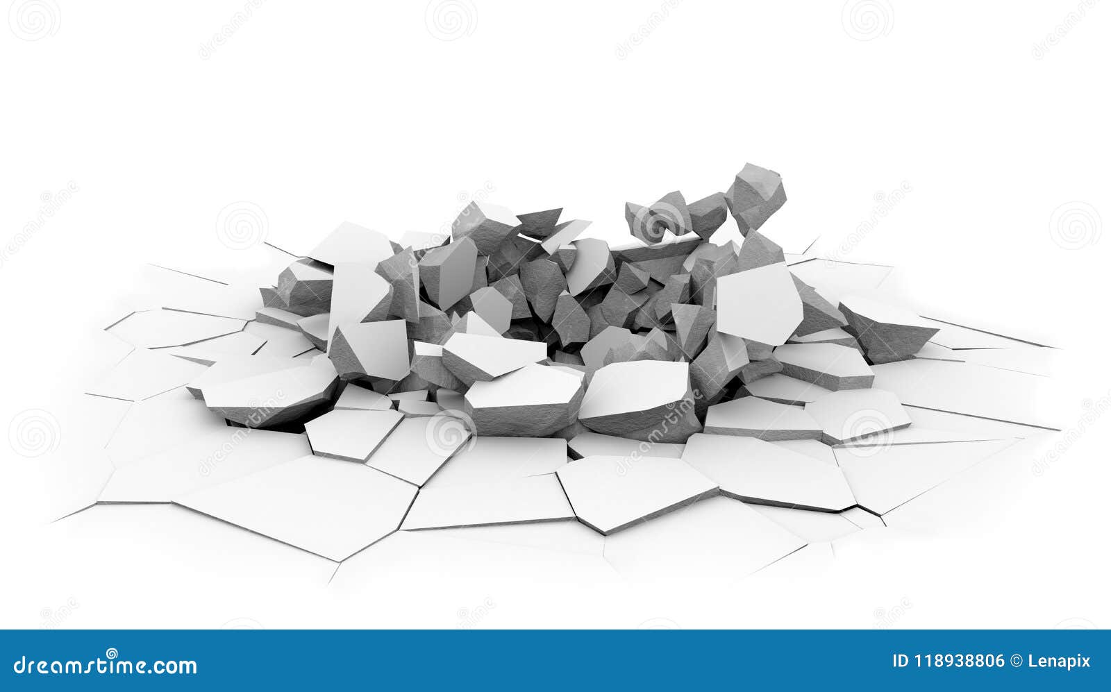 Concrete Slab Floor Shell Hole Stock Illustration - Illustration of ...