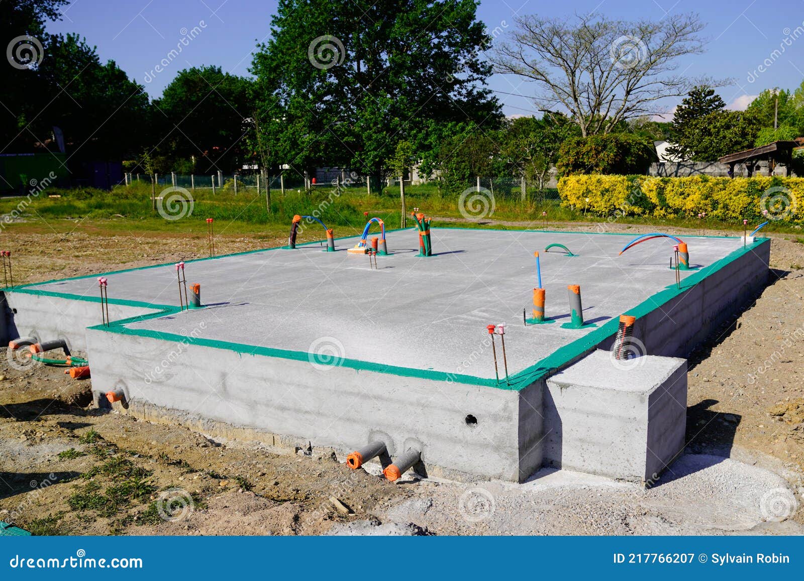 Concrete Slab Framework of Residential House Under Construction Stock ...