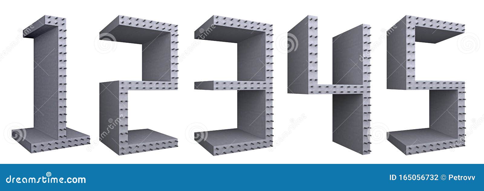 Concrete Slab Numbers 1 2 3 4 5 Stock Illustration - Illustration of ...