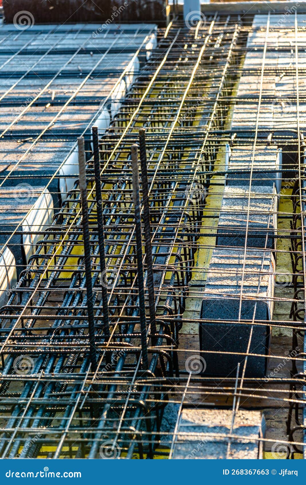 Concrete Slab with Reinforncing Bars in Construction Site Stock Image ...
