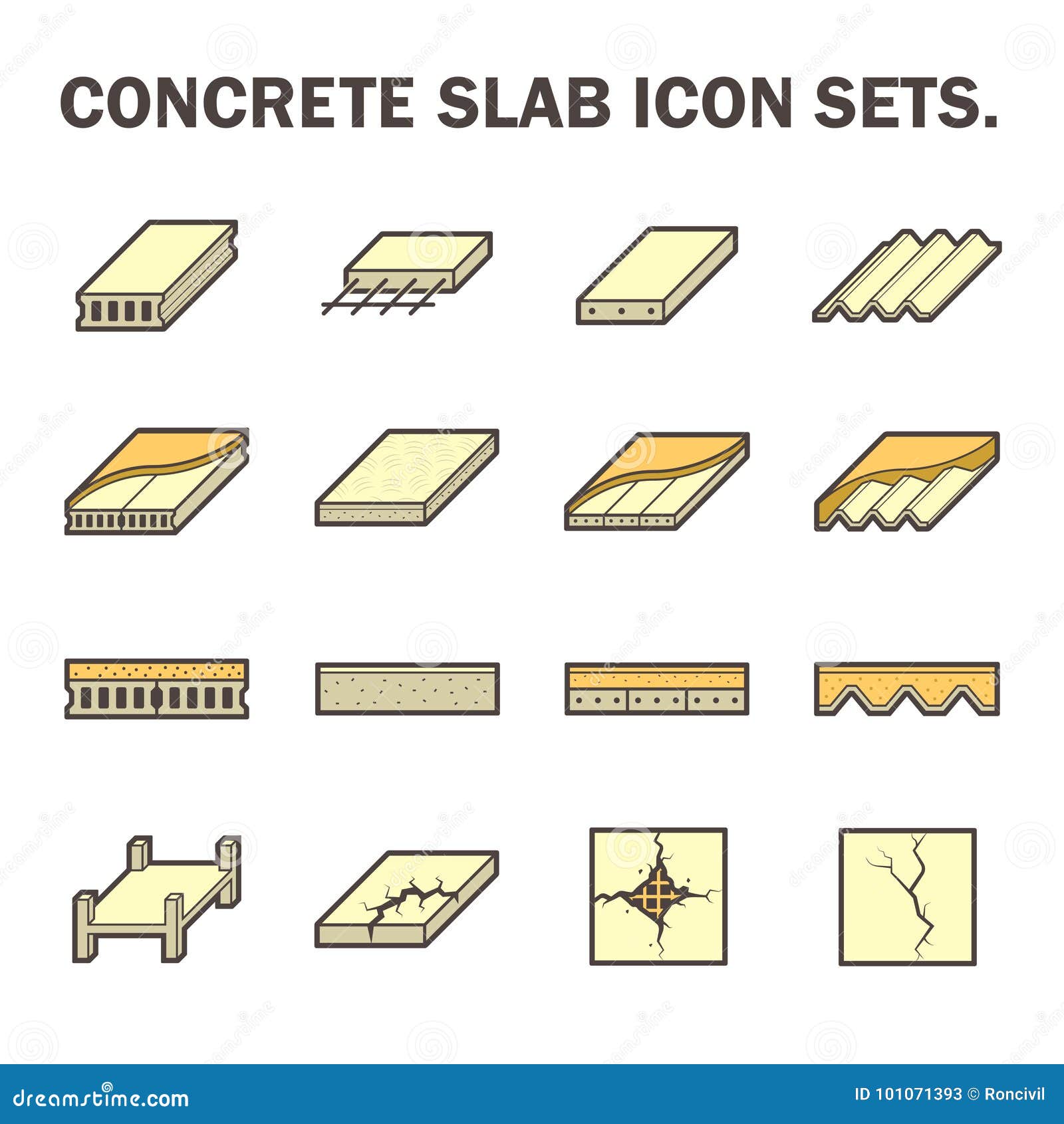 Concrete slab icon stock vector. Illustration of crack - 101071393