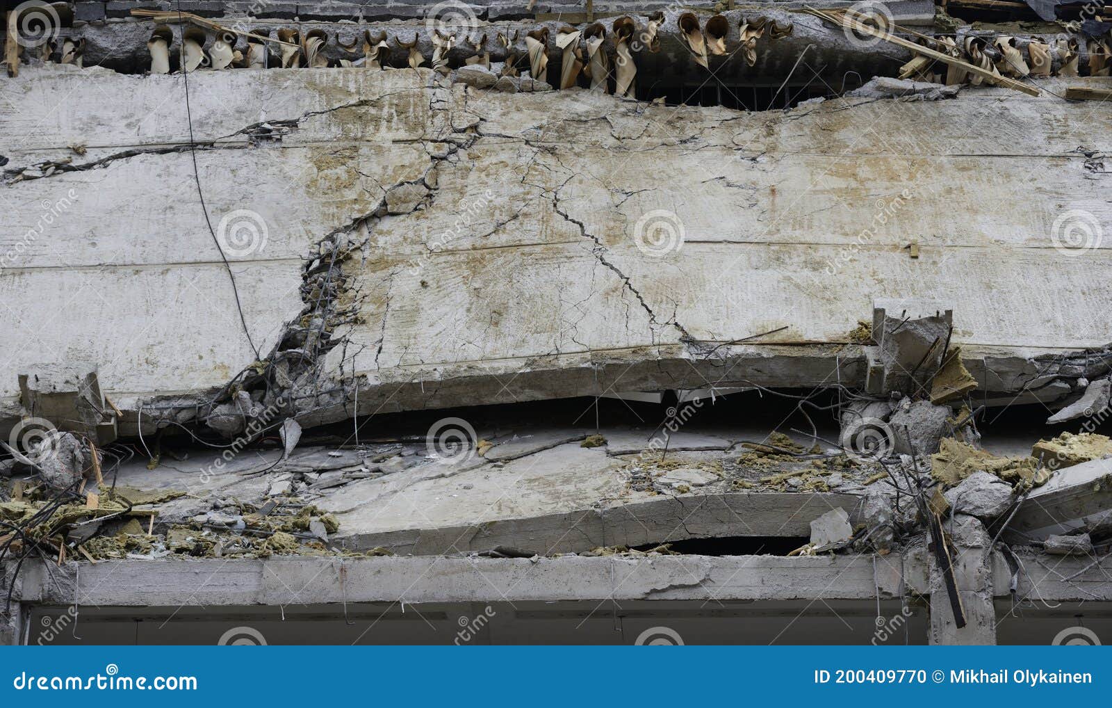 Concrete Slabs on the Ruins of a House Stock Photo - Image of apartment ...