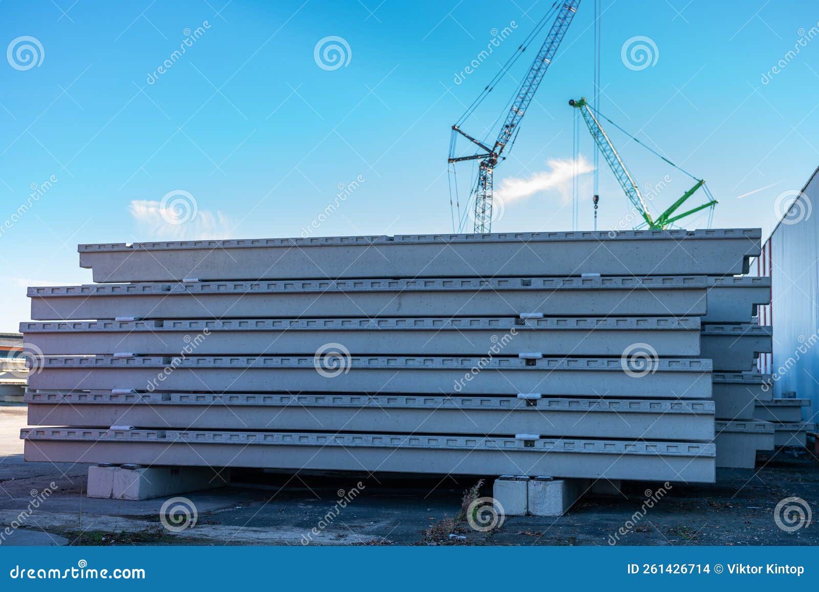 Concrete Slabs Stacked on Construction Sites. Stock Photo - Image of ...