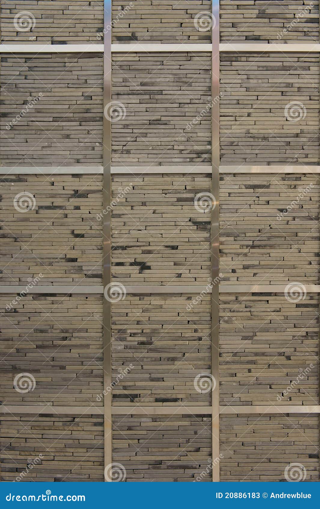 Concrete Slabs Wall with Metal Strips Stock Image - Image of ...