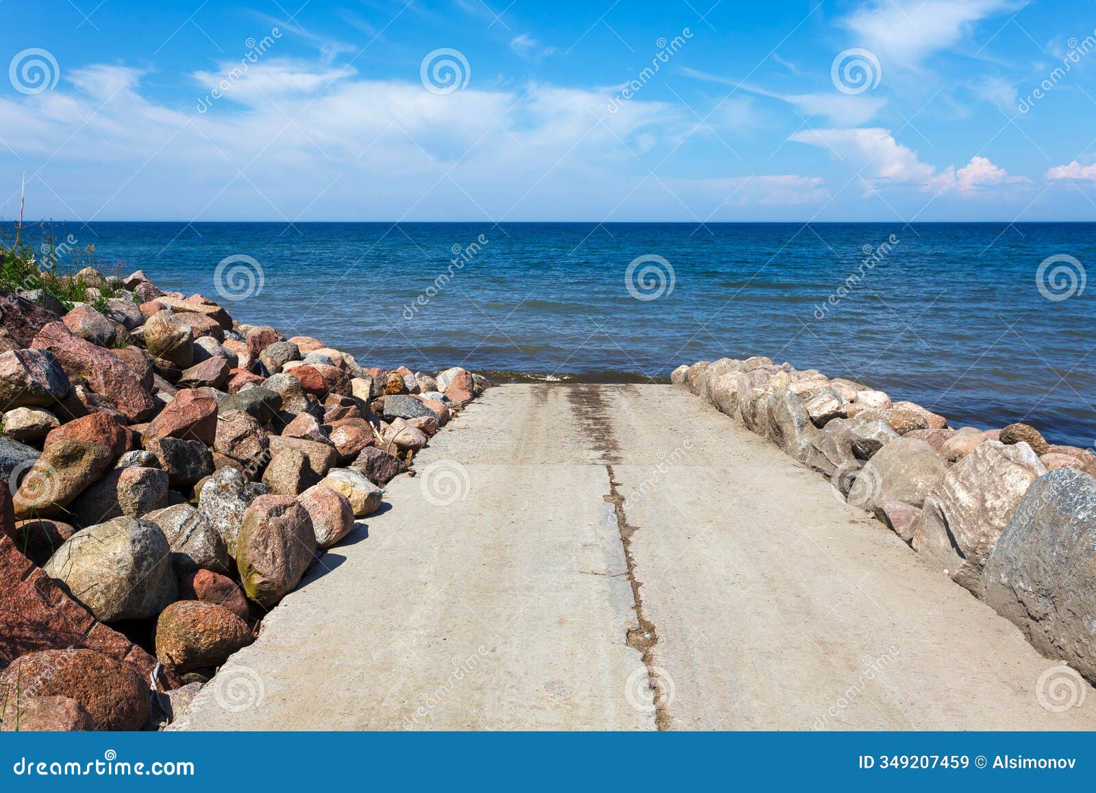 Concrete Slip for Launching Boats into the Sea Stock Image - Image of ...