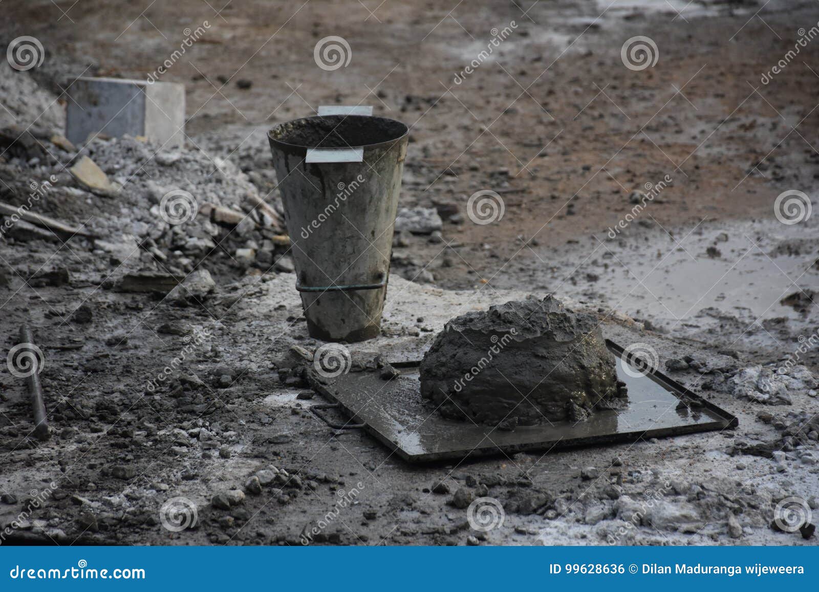 Concrete slump test stock photo. Image of slump, site - 99628636